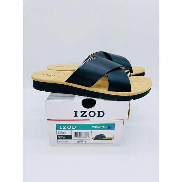 Izod | Shoes | Izod Womens Alyssa Strap Sandals Black Various Sizes ...